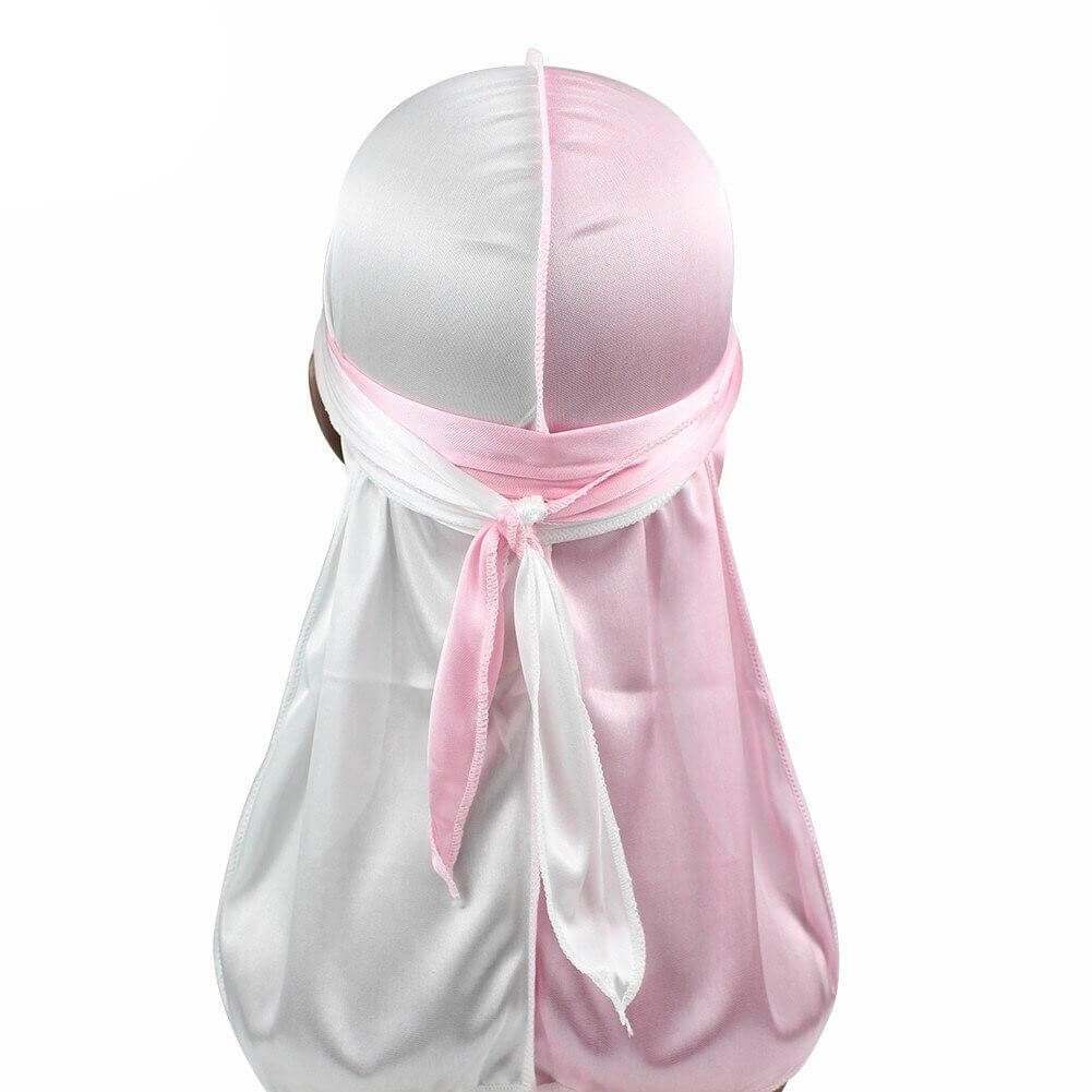 White and Pink Durag | RoyalBandana™
